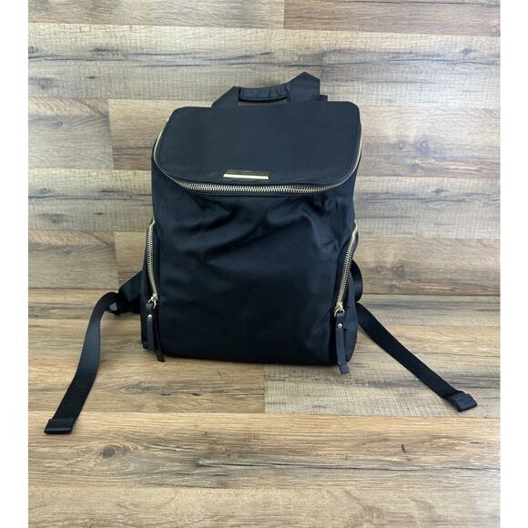Allancia | Bags | Allancia Black Nylon Backpack Front Pocket With Gold ...